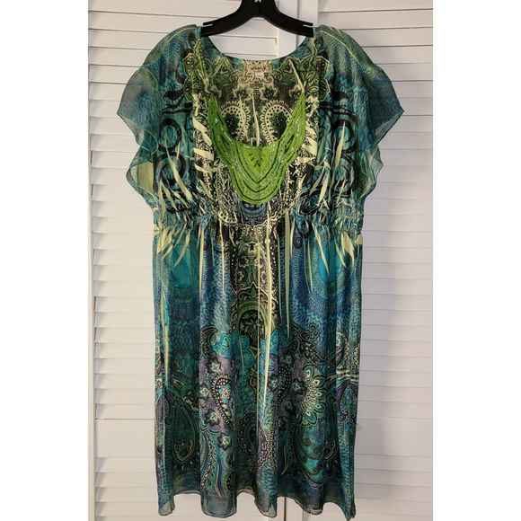 ONE WORLD | Dresses | One World Xl Women Short Sleeve Lined Midi ...